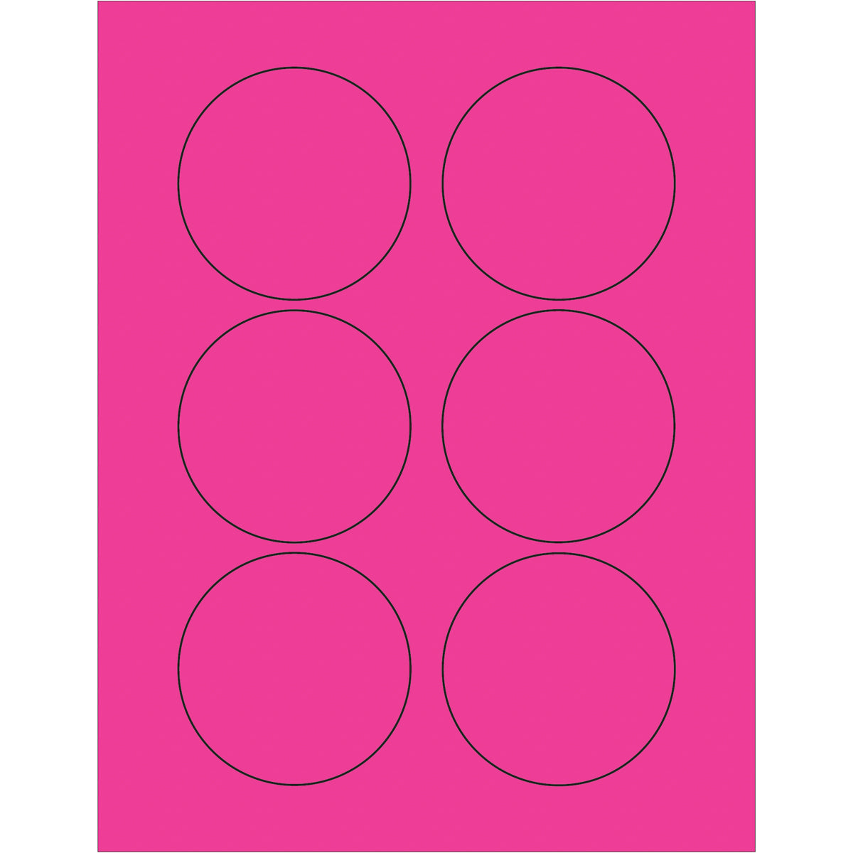 3" Fluorescent Pink Circle Laser Labels
