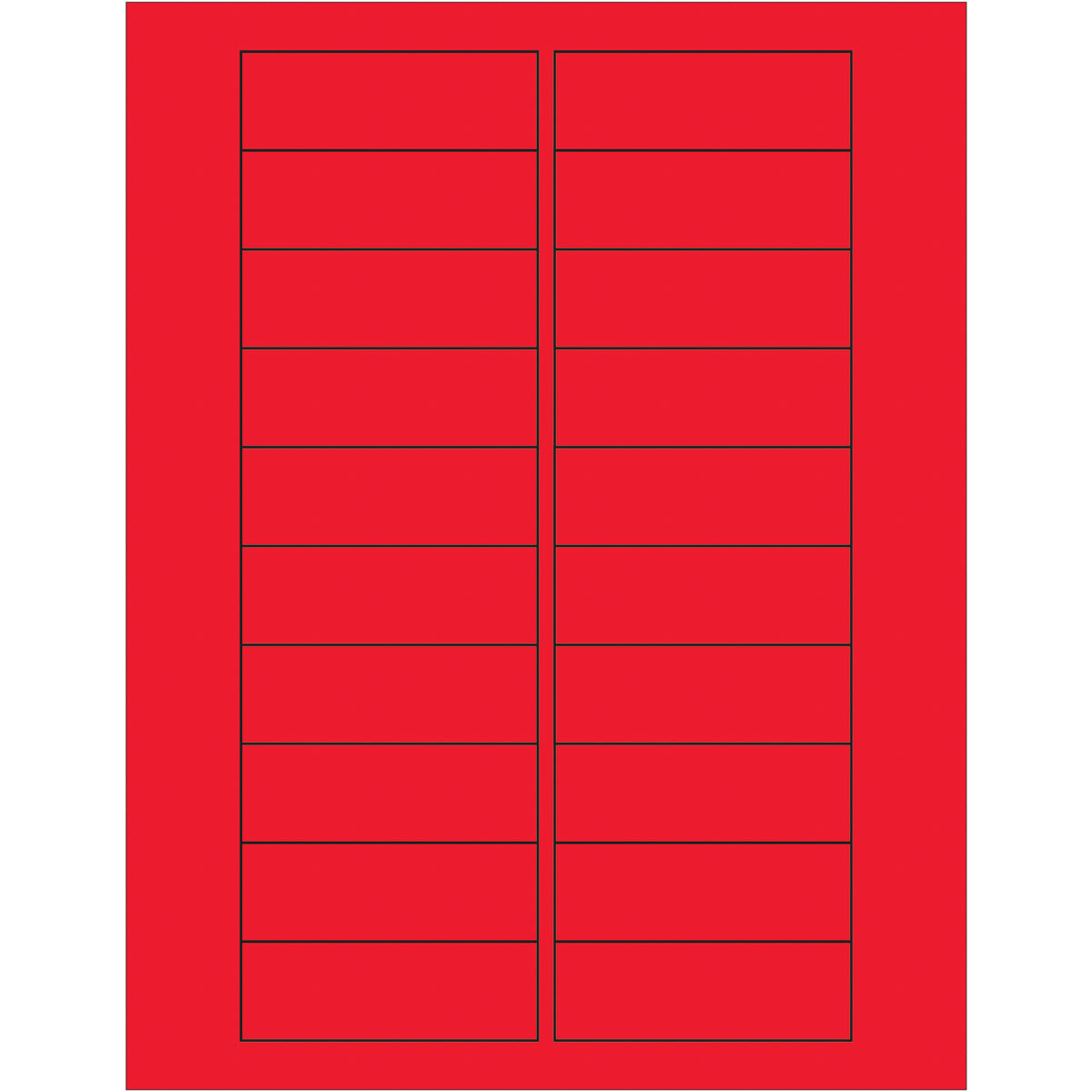3 x 1" Fluorescent Red Rectangle Laser Labels