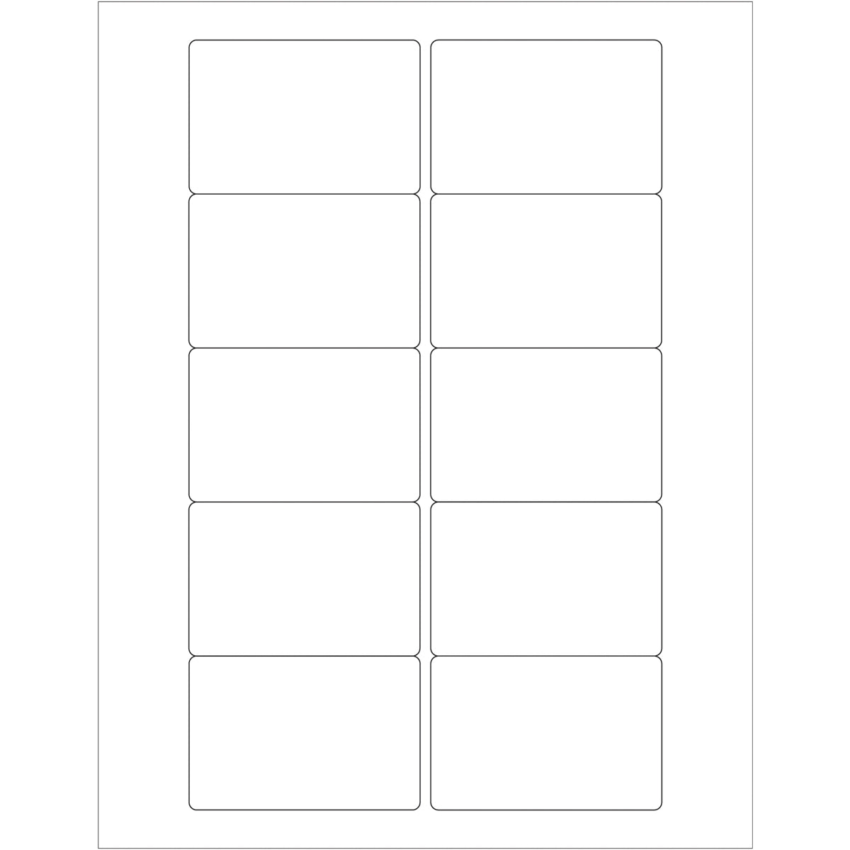 3 x 2" White Rectangle Laser Labels