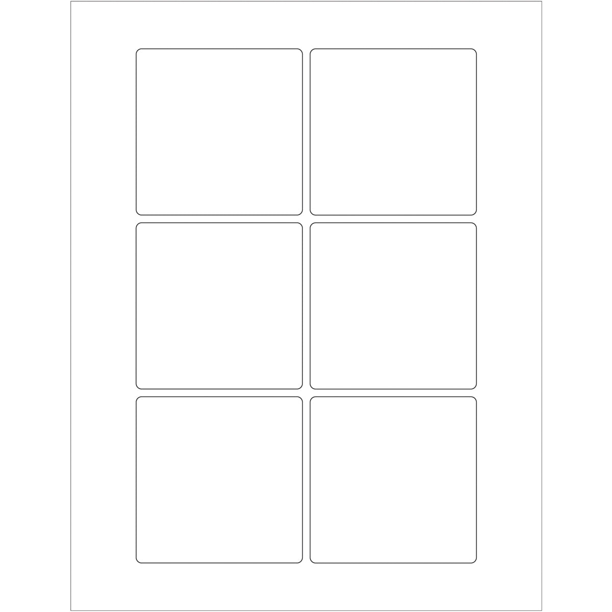 3 x 3" White Rectangle Laser Labels