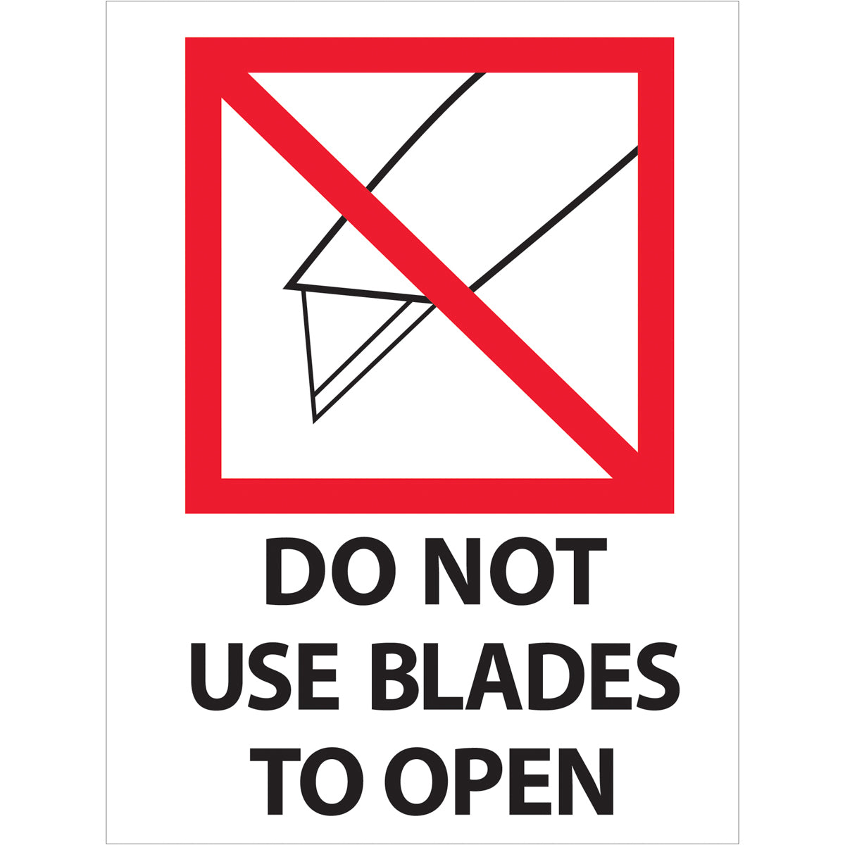 Do Not Use Blades to Open Pictorial Labels (3 x 4) 500/Roll