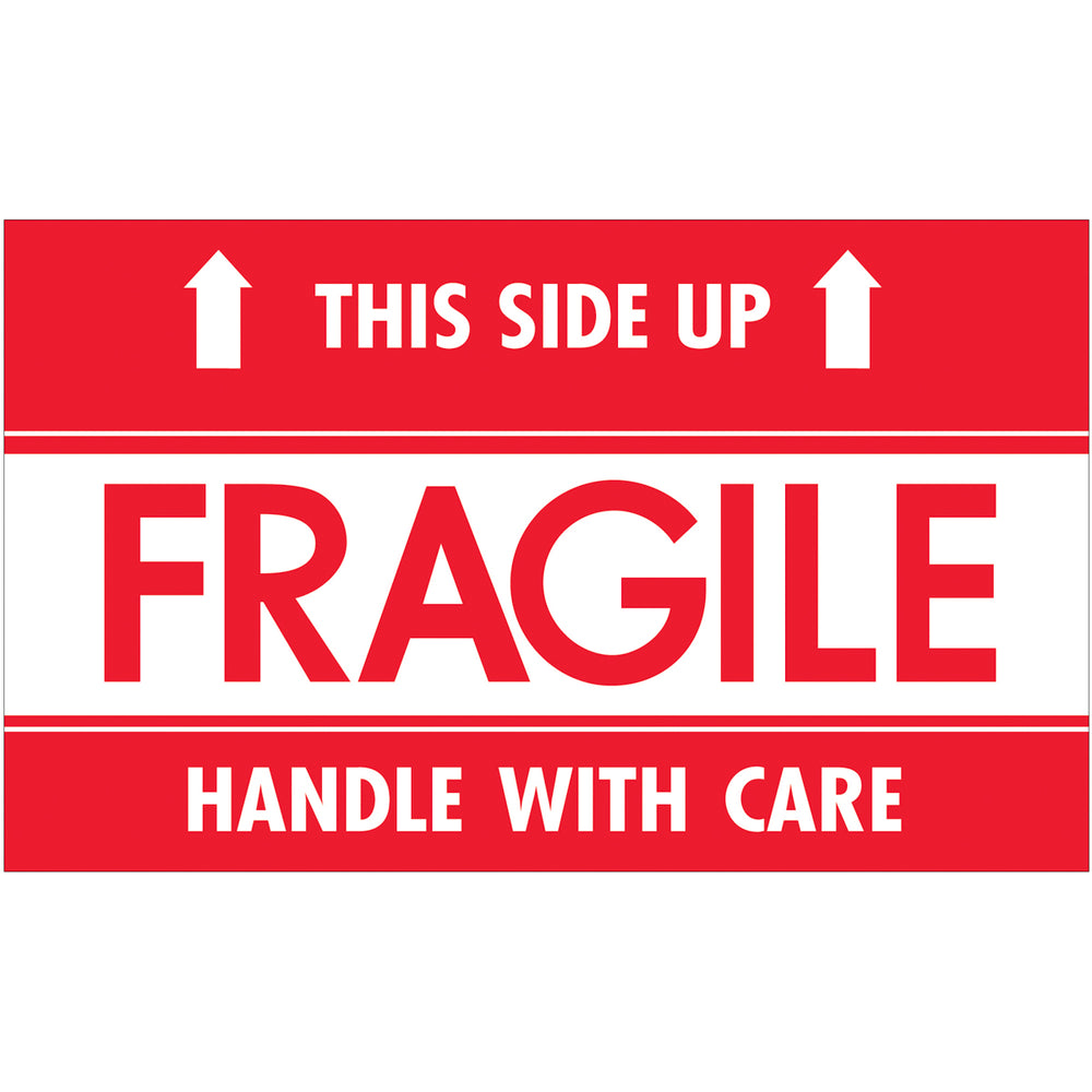 Fragile Handle with Care Labels (3 x 5) 500/Roll - PackagingSupplies.com