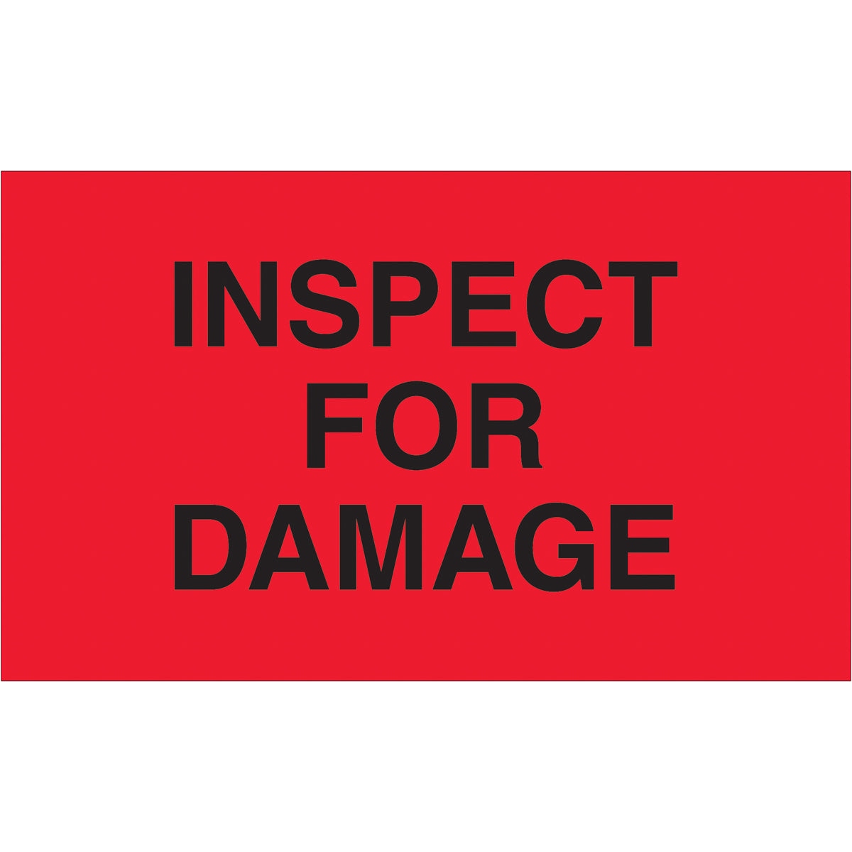 3 x 5" - "Inspect For Damage" (Fluorescent Red) Labels 500/Roll