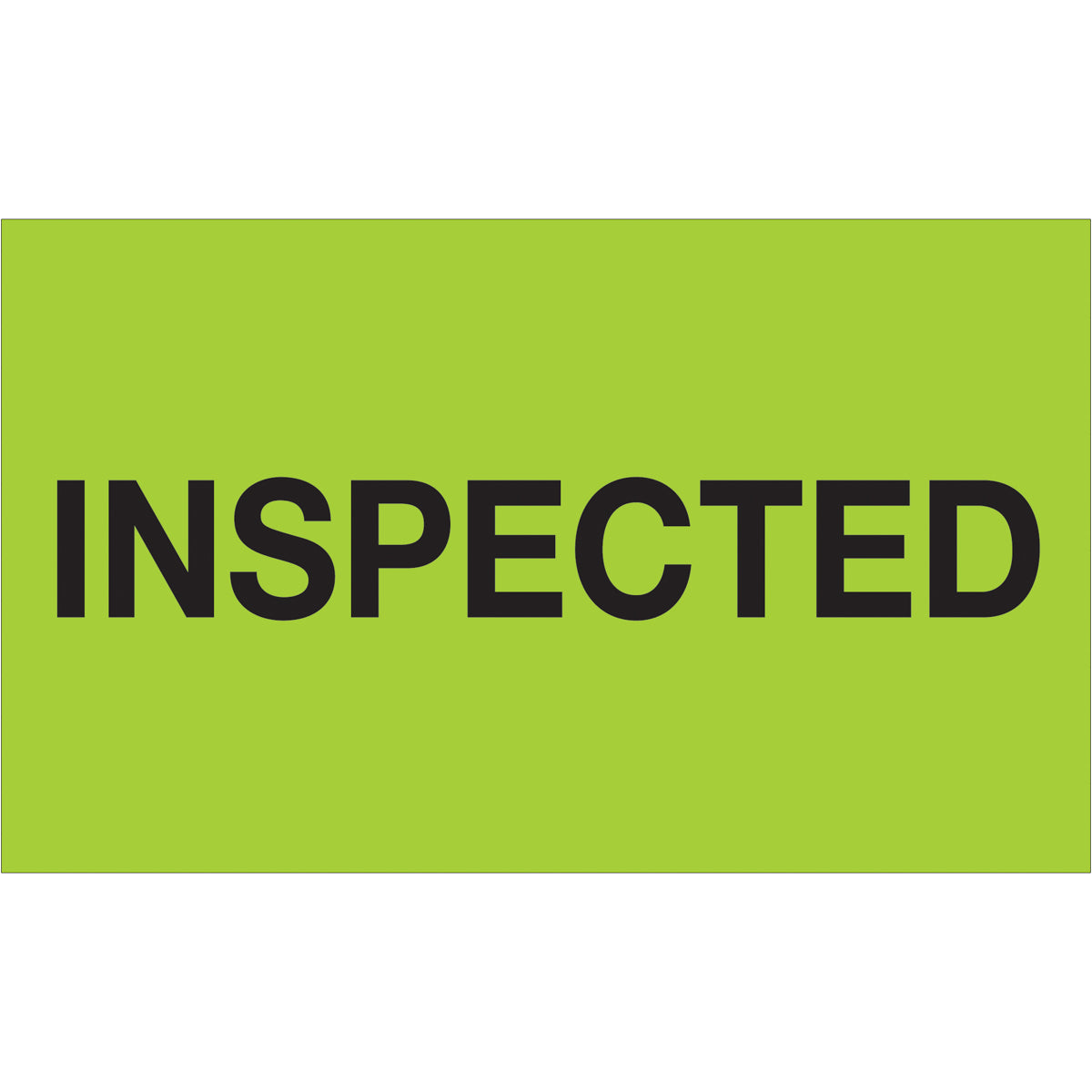 3 x 5" - "Inspected" (Fluorescent Green) Labels 500/Roll