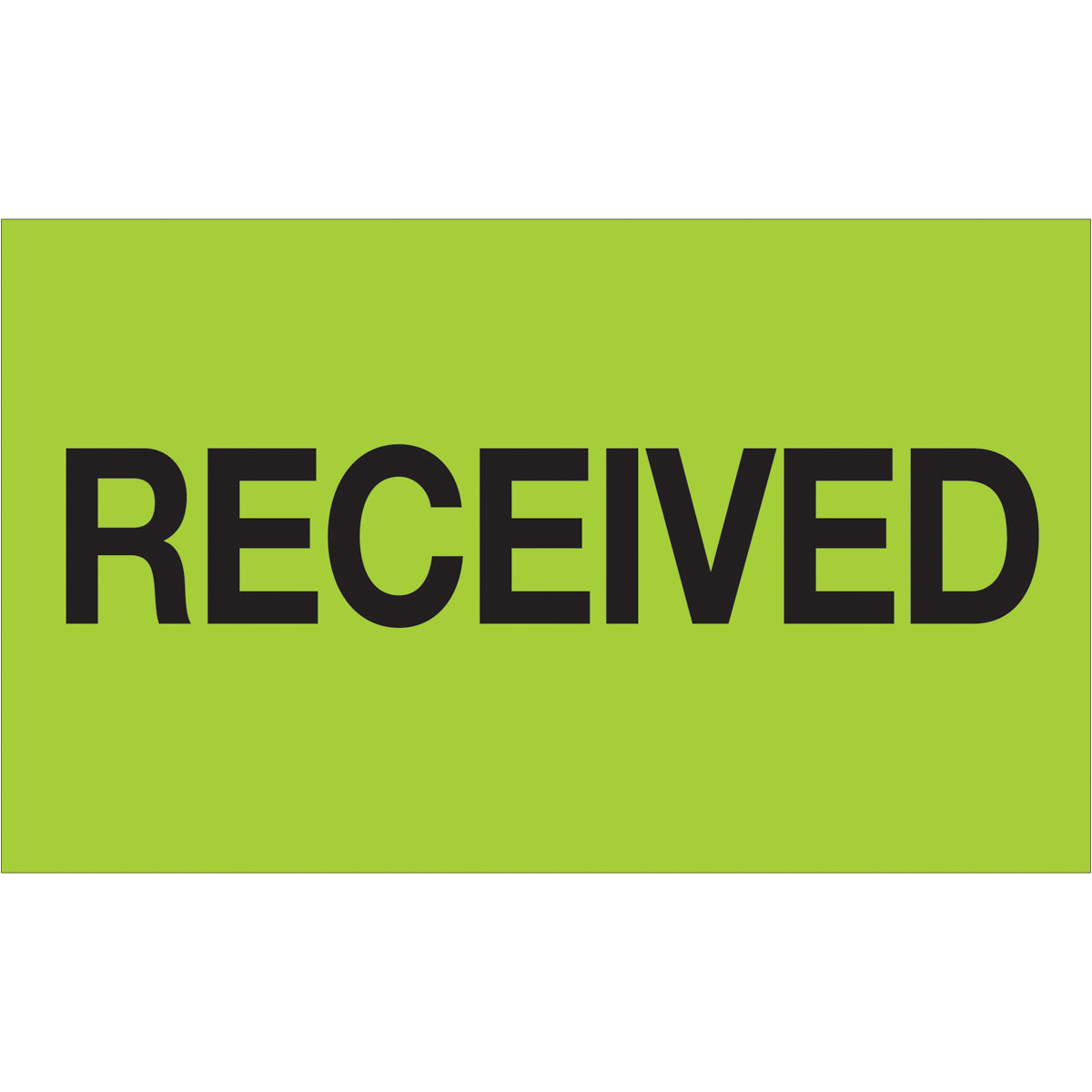 3 x 5" - "Received" (Fluorescent Green) Labels 500/Roll