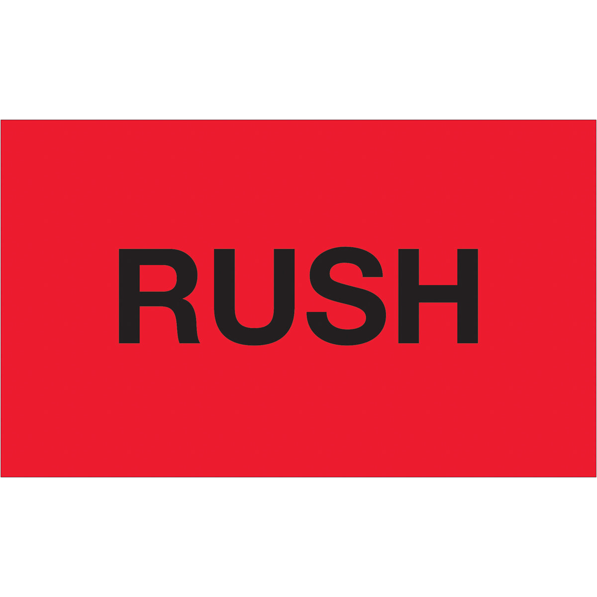3 x 5" - "Rush" (Fluorescent Red) Labels 500/Roll