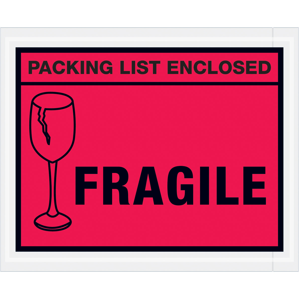 4 1/2 x 5 1/2 Red Packing List Enclosed - Fragile Envelopes
