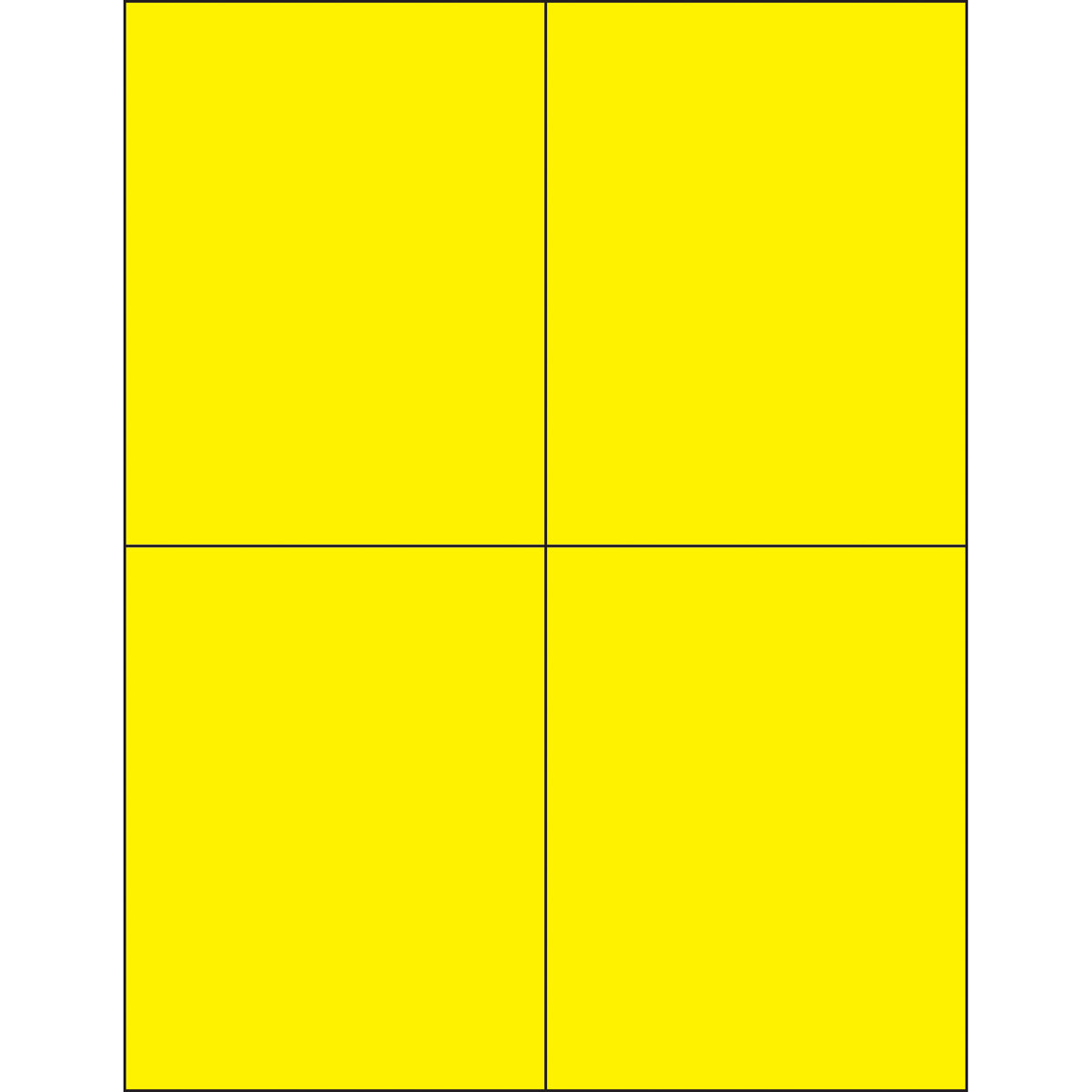 4 1/4 x 5 1/2" Fluorescent Yellow Rectangle Laser Labels