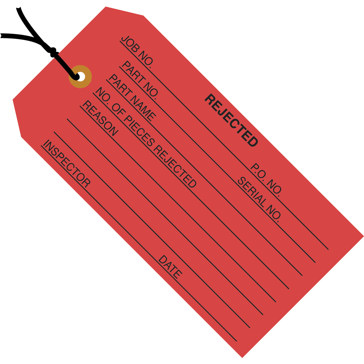 4 3/4 x 2 3/8 - "Rejected" Inspection Tags - Pre-Strung
