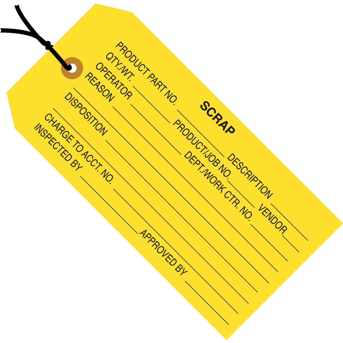 4 3/4 x 2 3/8 - "Scrap" Inspection Tags - Pre-Strung