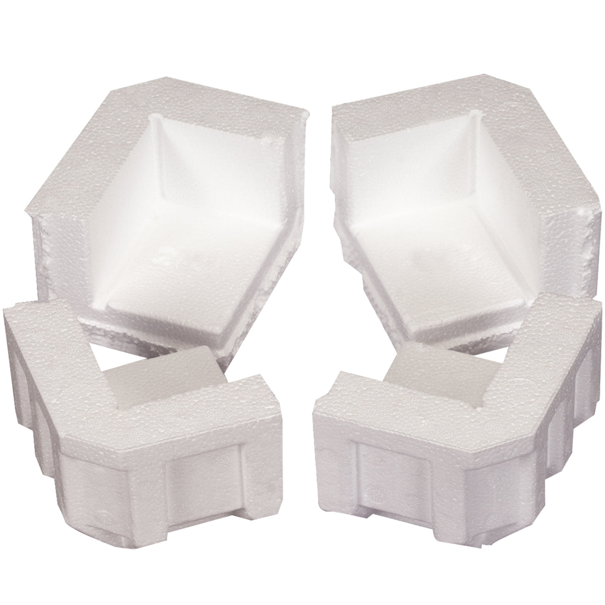4 7/8 x 4 x 3 1/4 O.D. Square Poly Foam Corner Protectors 1 1/4 Thick