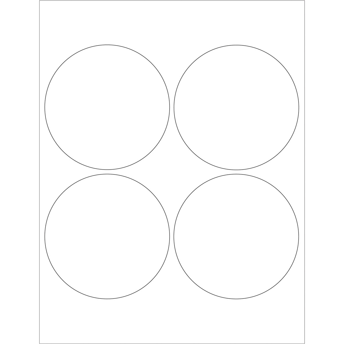 4" White Circle Laser Labels