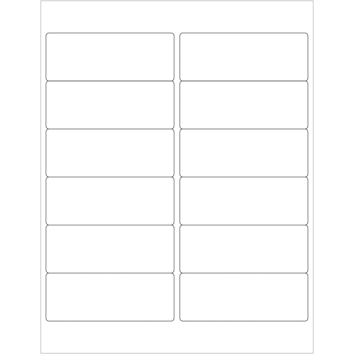 4 x 1 1/2" White Rectangle Laser Labels