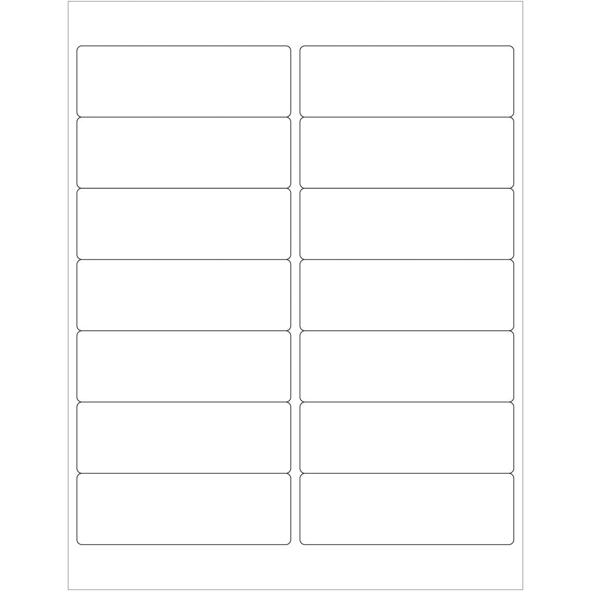 4 x 1 1/3" White Rectangle Laser Labels