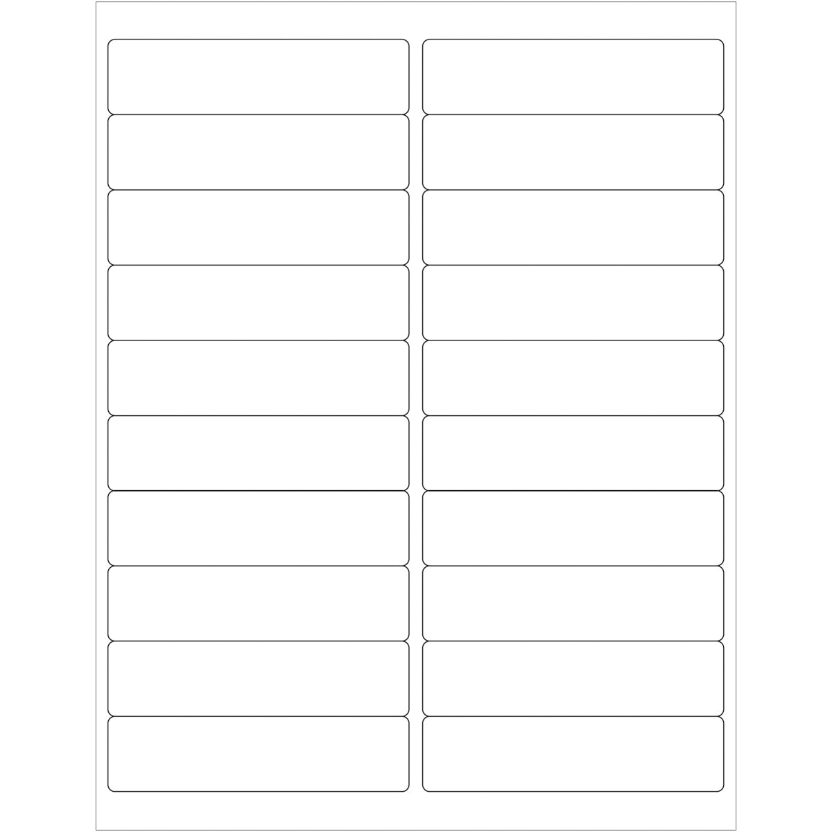 4 x 1" White Rectangle Laser Labels