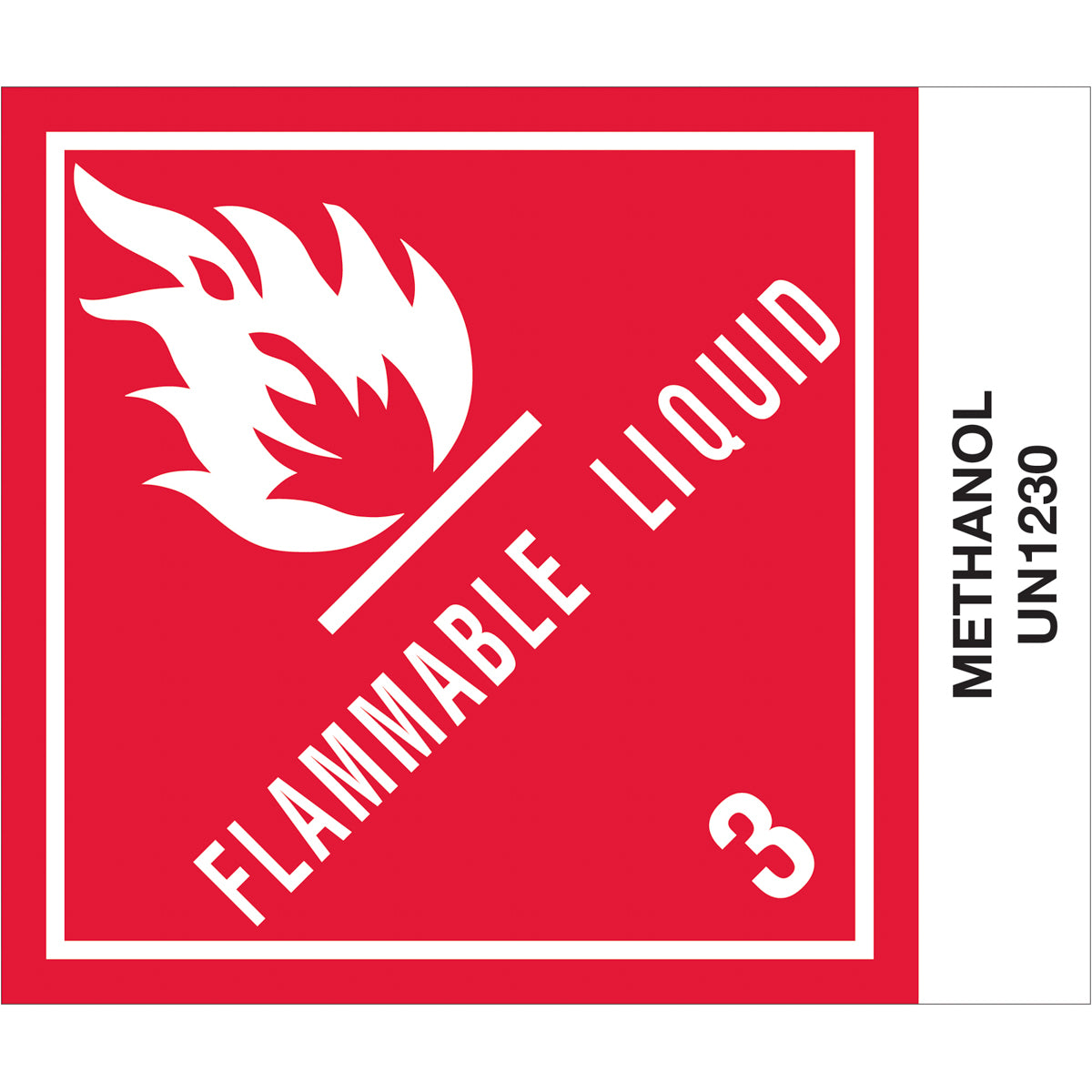 4 x 4 3/4" - "Methanol" Labels 500/Roll