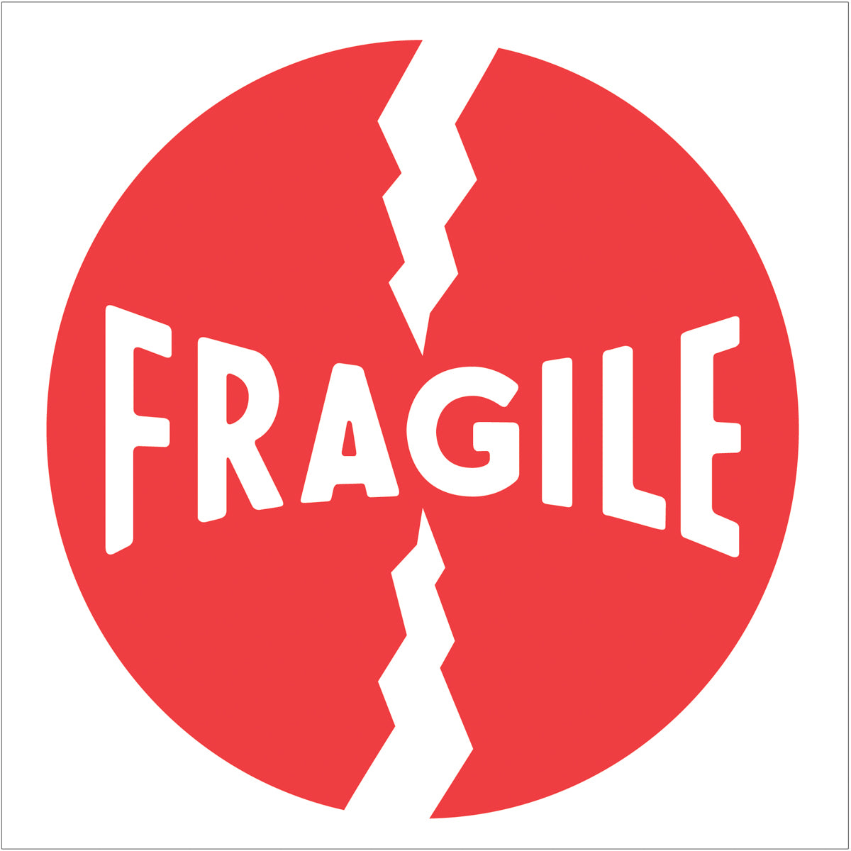 4 x 4" - "Fragile" Labels 500/Roll