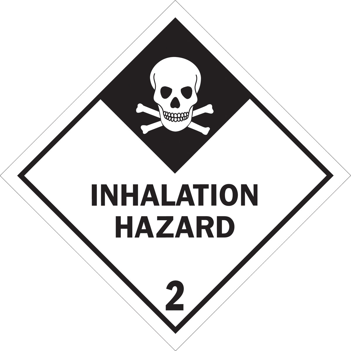 4 x 4" - "Inhalation Hazard - 2" Labels 500/Roll
