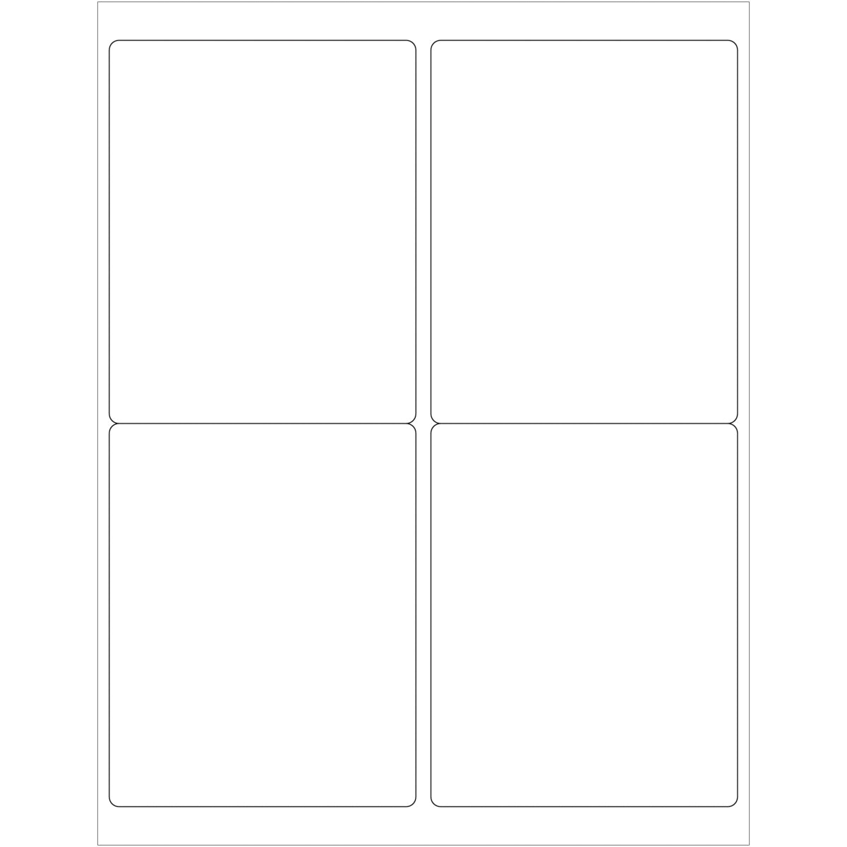 4 x 5" White Rectangle Laser Labels