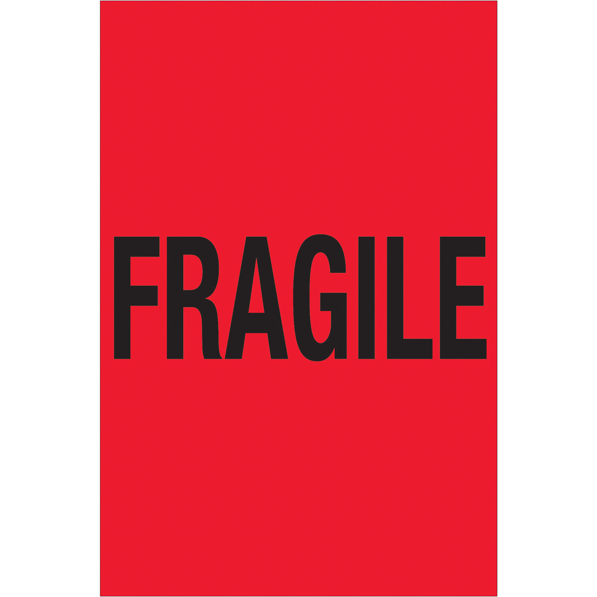 4 x 6" - "Fragile" (Fluorescent Red) Labels 500/Roll