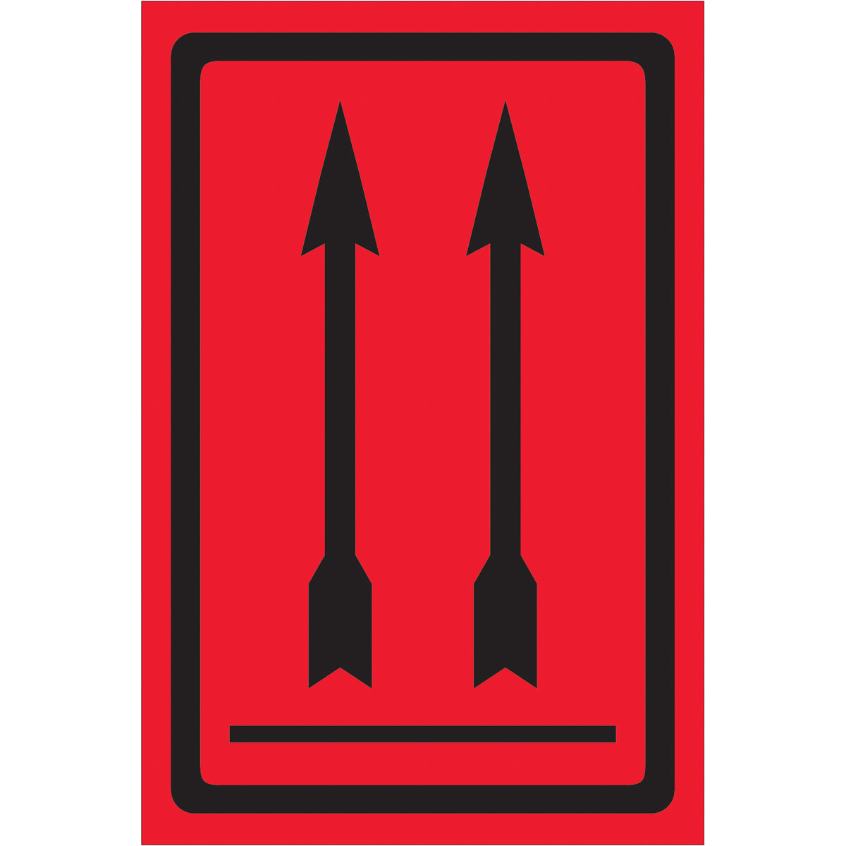 4 x 6" - Two Up Arrows Over Bar (Fluorescent Red) Labels 500/Roll