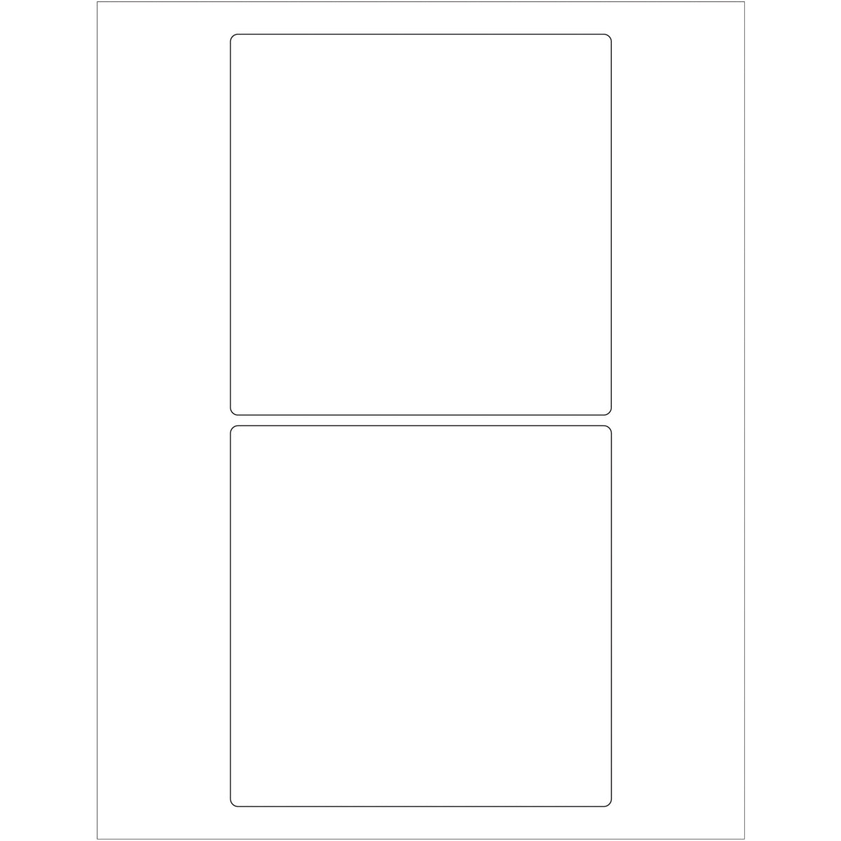 5 x 5" White Rectangle Laser Labels