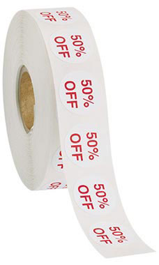 50% Off Round Labels (3/4 Diameter) 1000/Roll