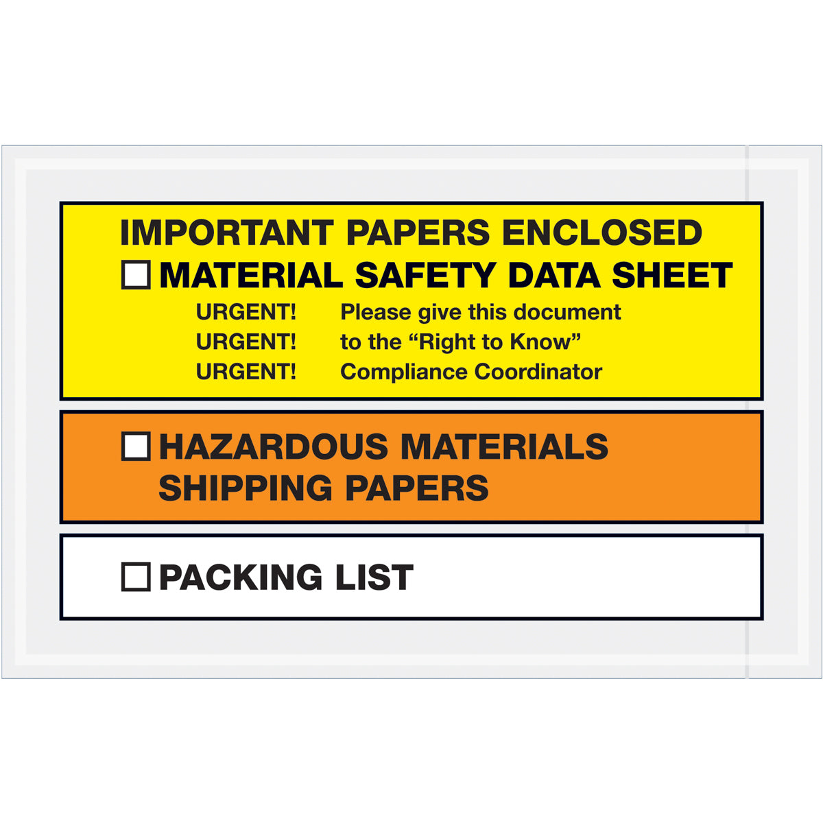 6 1/2 x 10 Important Paper Enclosed MSDS Envelopes
