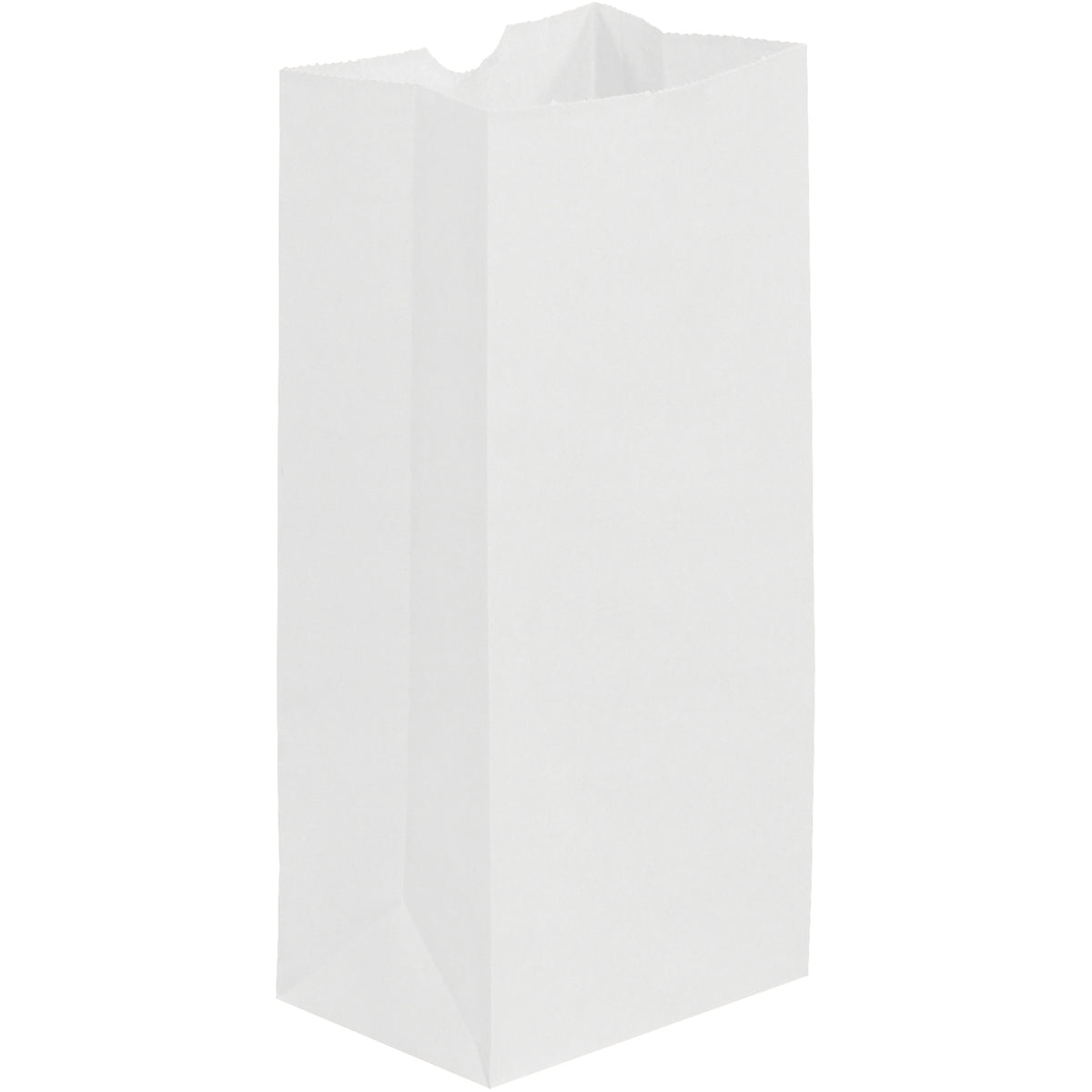 6 1/4 x 4 x 12 1/2 White Paper Grocery Bags