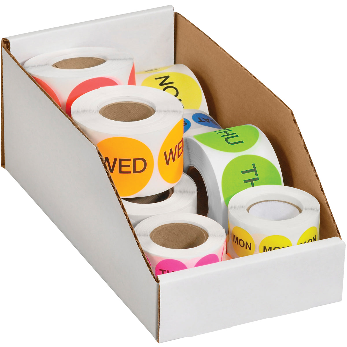 6 x 12 x 4 1/2 Open-Top White Corrugated Bin Box