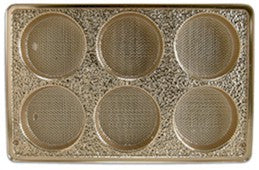 9-3/8 x 6 x 15/16 (1 lb.) Rectangular Candy Tray Gold 6 Cavities