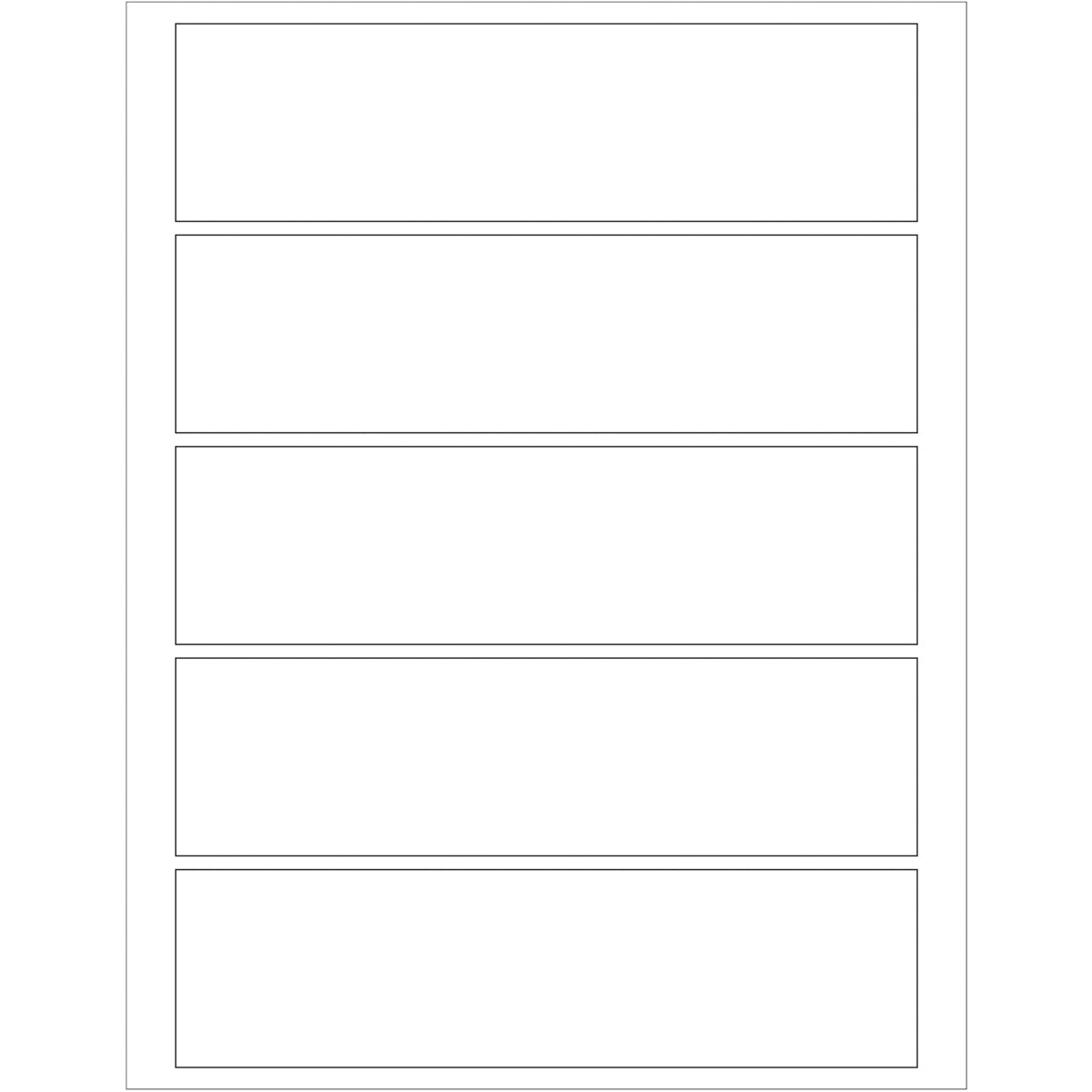 7 1/2 x 2" White Rectangle Laser Labels