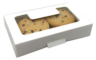 7-1/2 x 4-1/2 x 1-1/2 White Window Candy Cookie Box