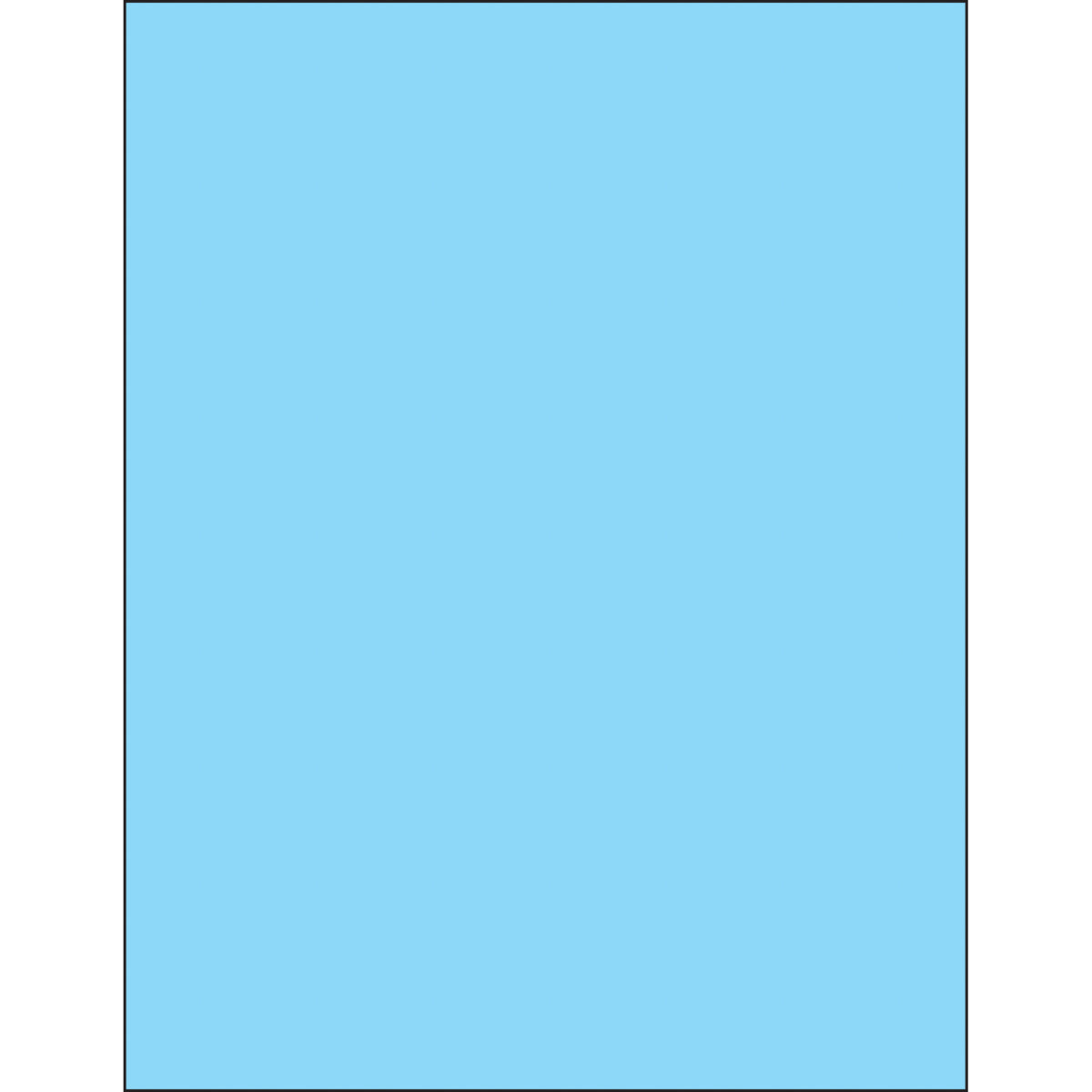 8 1/2 x 11" Fluorescent Pastel Blue Rectangle Laser Labels