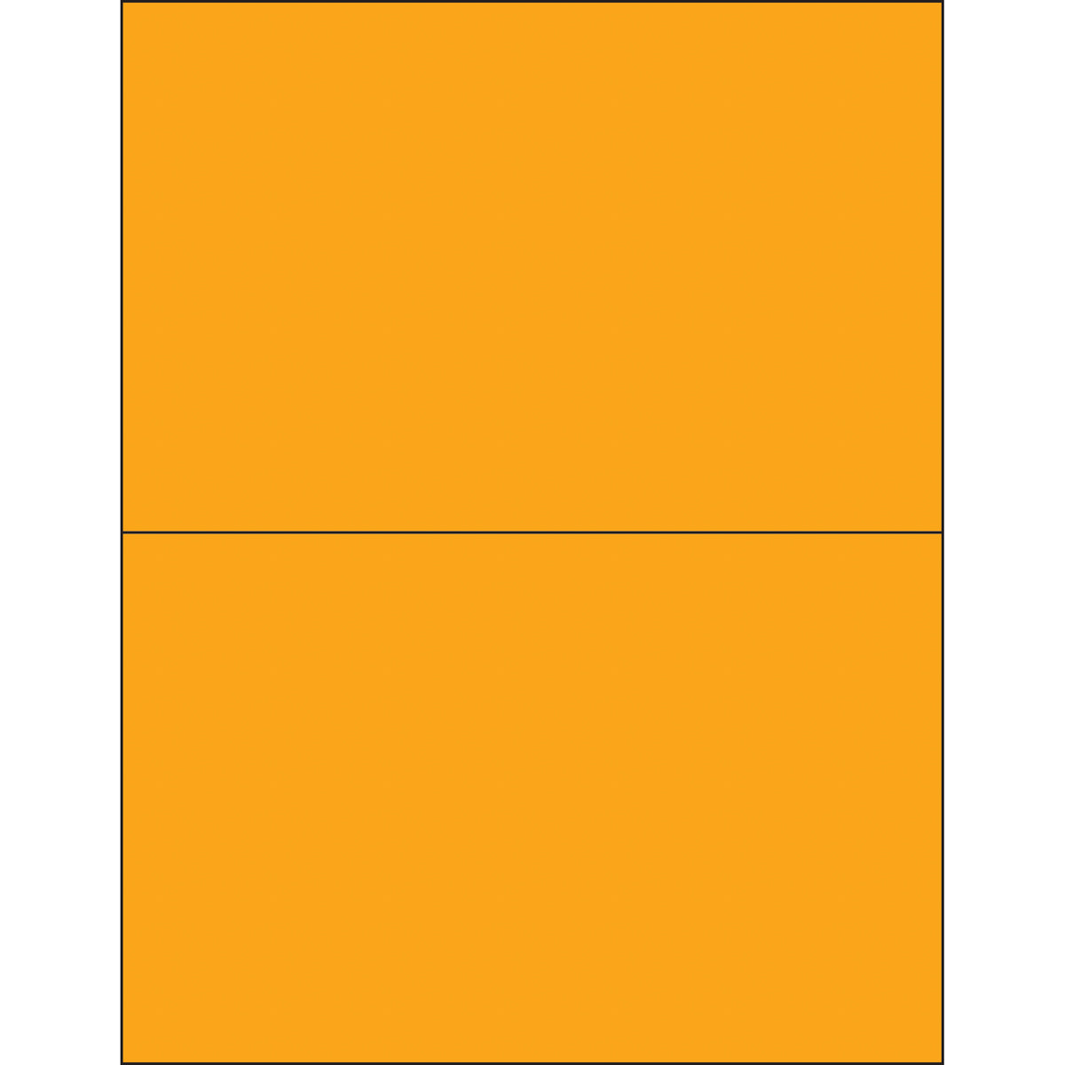 8 1/2 x 5 1/2" Fluorescent Orange Rectangle Laser Labels