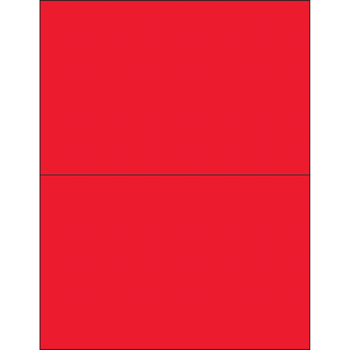 8 1/2 x 5 1/2" Fluorescent Red Removable Rectangle Laser Labels