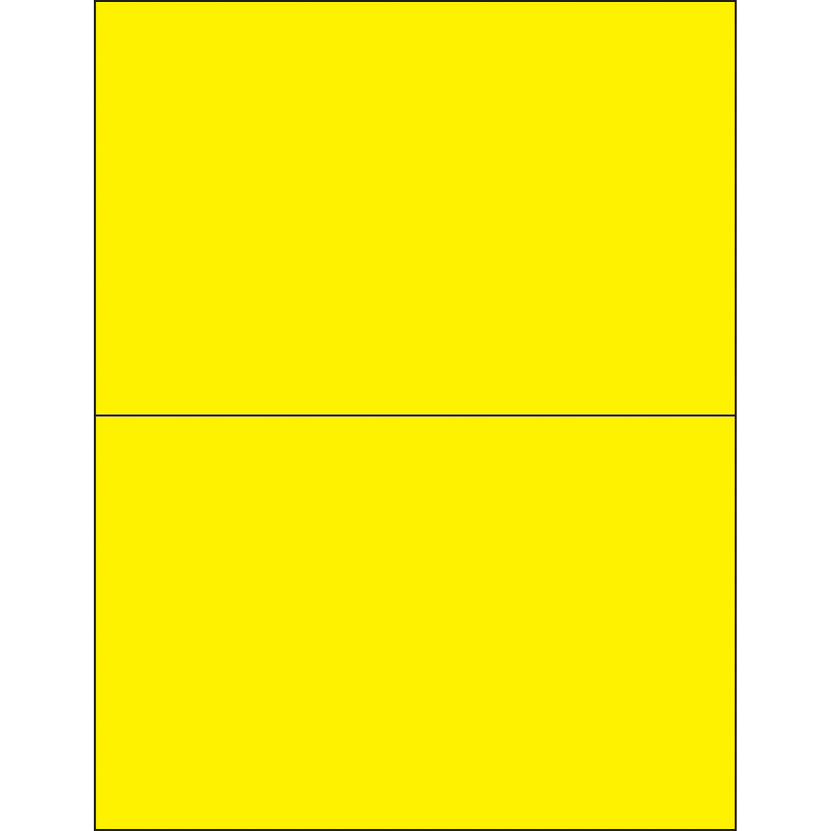 8 1/2 x 5 1/2" Fluorescent Yellow Rectangle Laser Labels