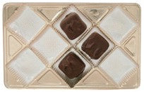 6-15/16 x 4-3/8 x 7/8 (1/2 lb.) Rect. Candy Tray Gold 8 Cavities ...