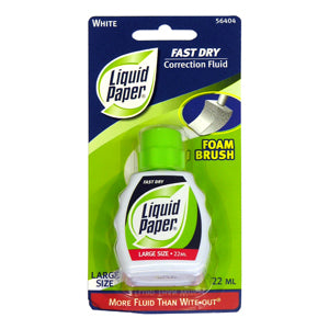 Liquid Paper Fast Dry White Correction Fluid (.74 fluid oz.), 6/box