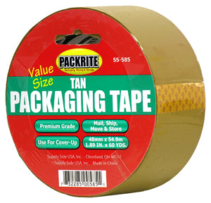 PackRite Tan Ultra-Thick 2.6 mil Packaging Tape 2" x 60 yard