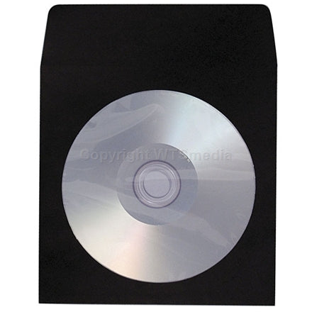 Black Paper CD Sleeve with Window and Flap