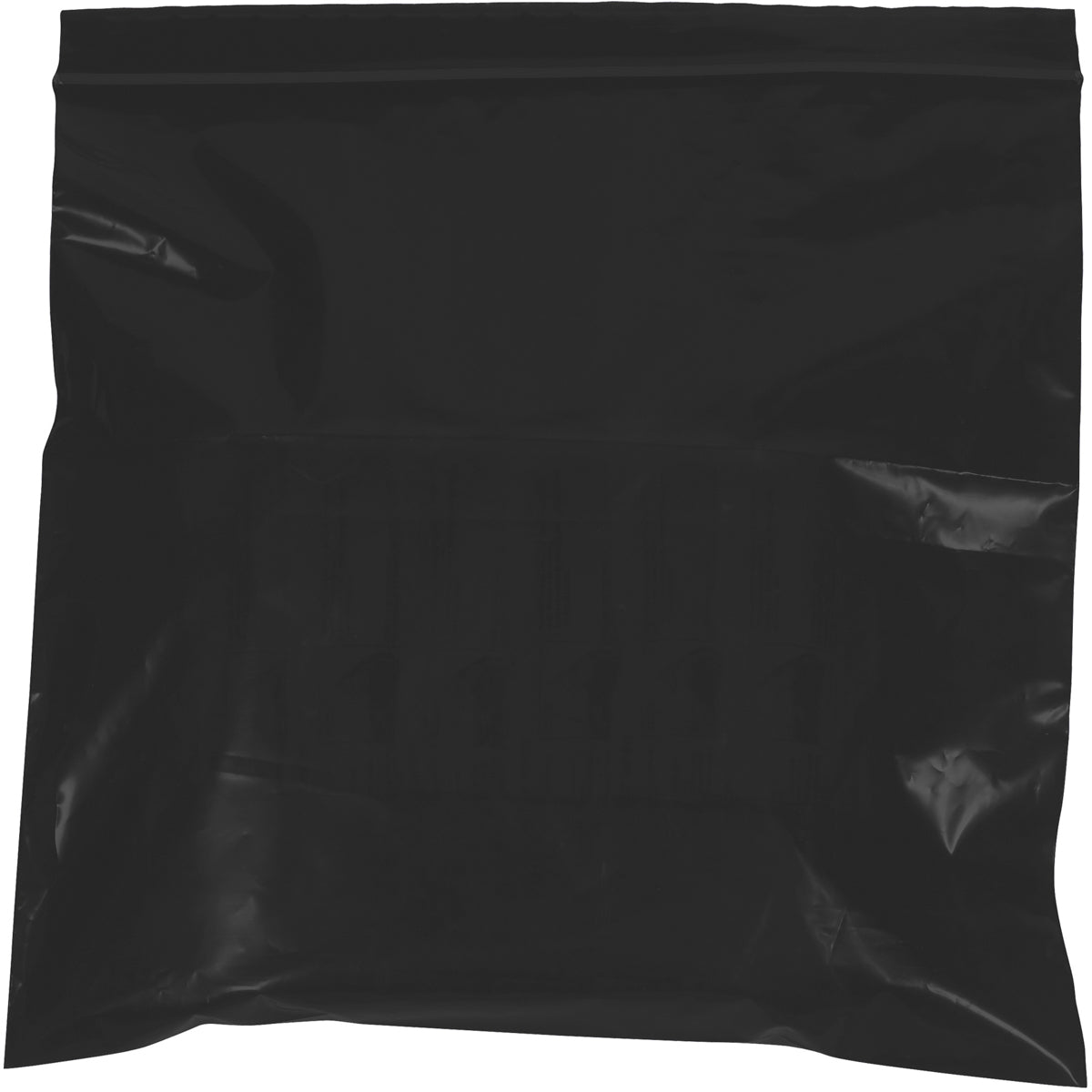 12 x 15" 2 Mil Black Reclosable Poly Bags