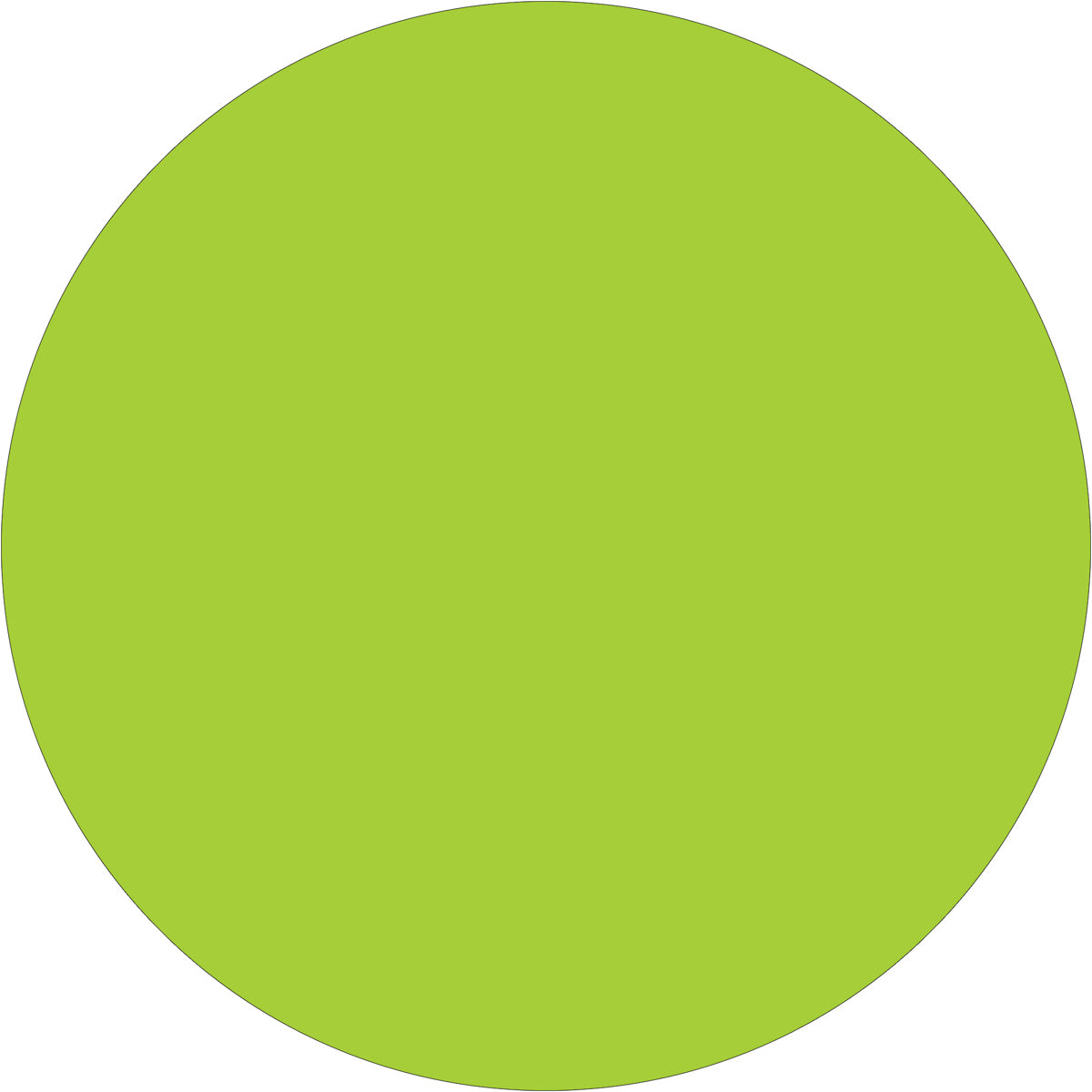 1 1/2" Fluorescent Green Inventory Circle Labels 500/Roll