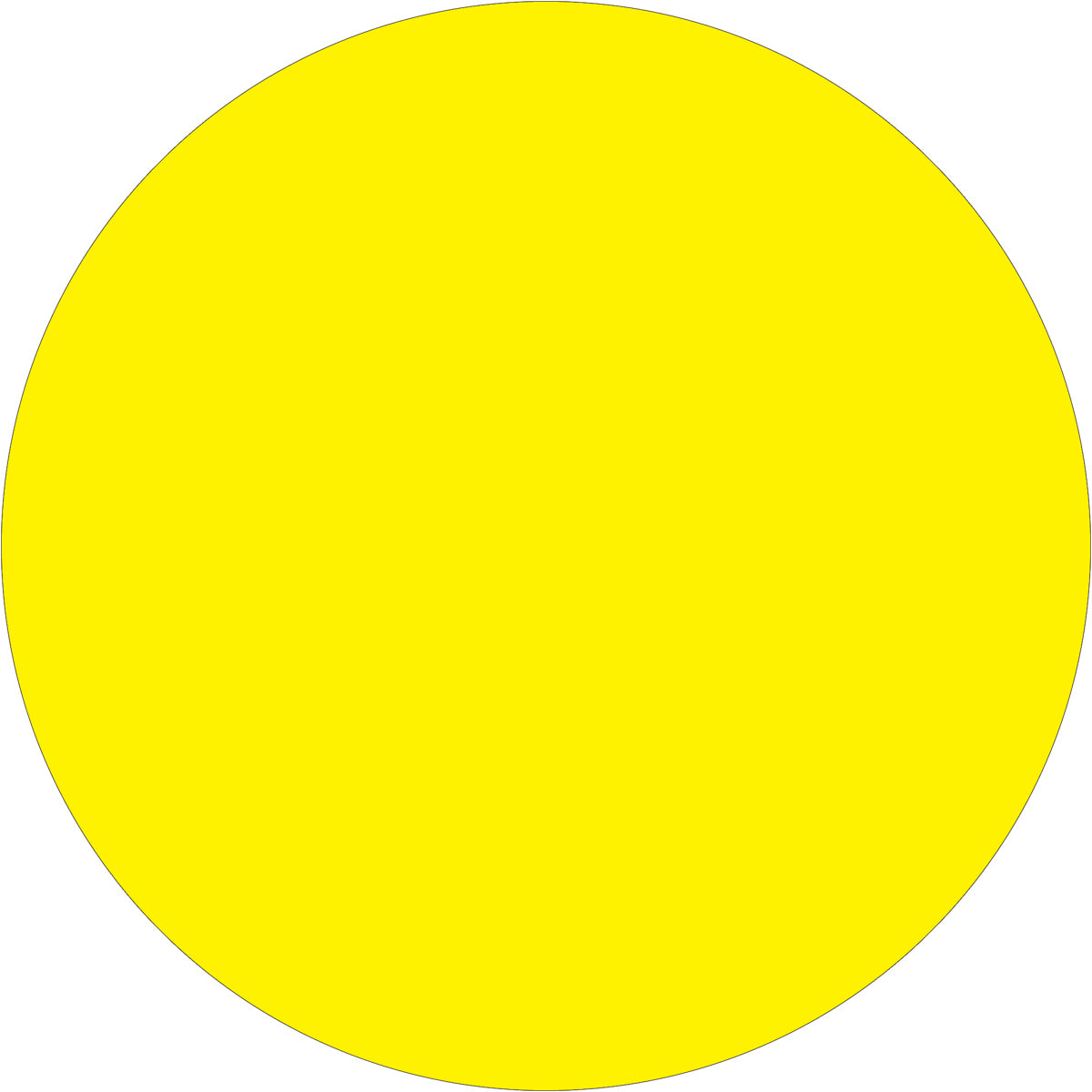 1" Circle - Fluorescent Yellow Removable Labels 500/Roll