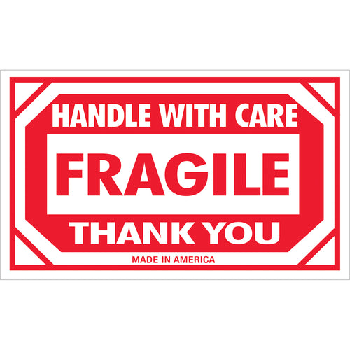 Fragile (Up Arrows) Labels (3 x 4) 500/Roll - PackagingSupplies.com