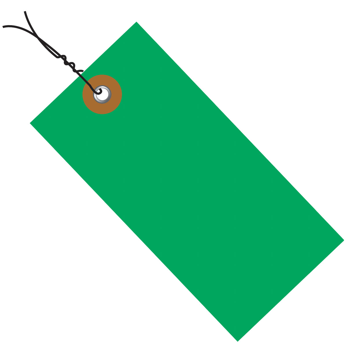 3 3/4 x 1 7/8 Green Tyvek Pre-Wired Shipping Tag
