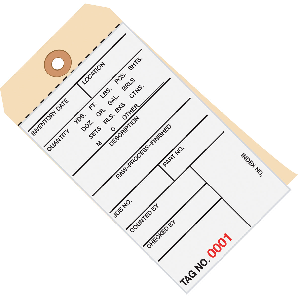 6 1/4 x 3 1/8 - (2000-2499) Inventory Tags 2 Part Carbonless # 8