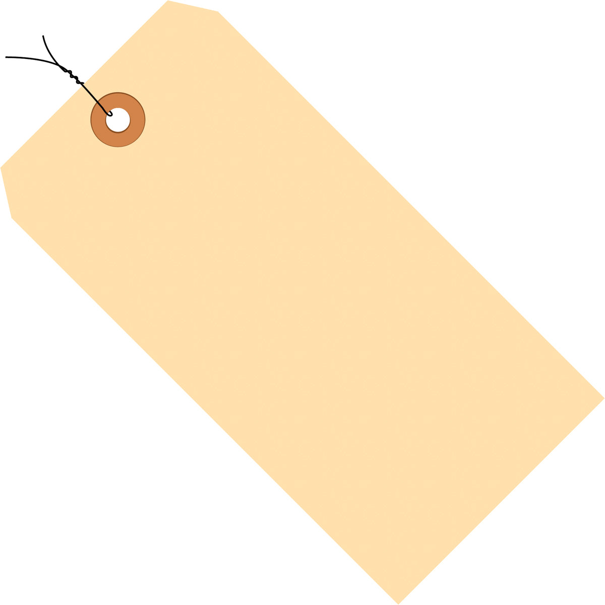 3-1/4 x 1-5/8 Pre-Wired Manila Tags (THICK BOARD - 13 POINT)