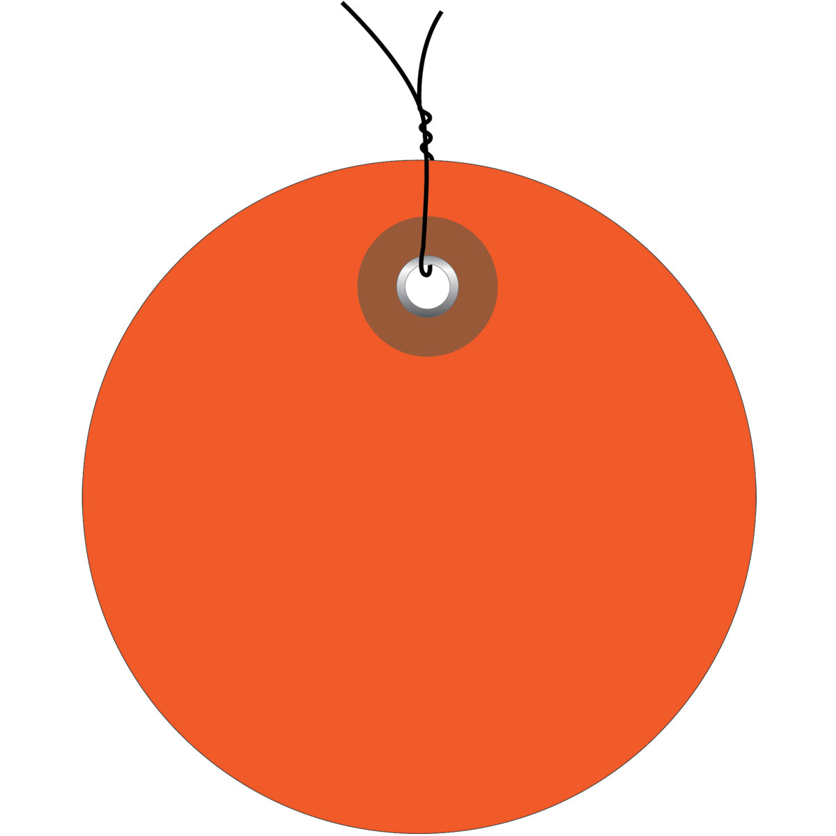 2" Orange Plastic Circle Tags - Pre-Wired