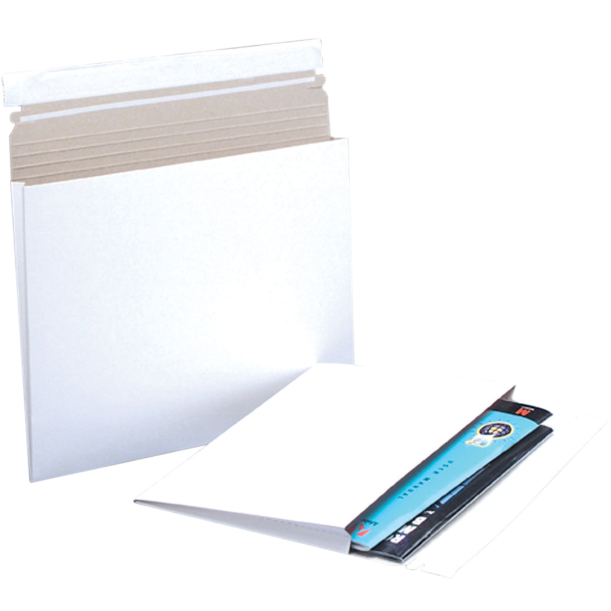 10 x 7 3/4 x 1 Gusseted Self-Seal White Rigid Mailer